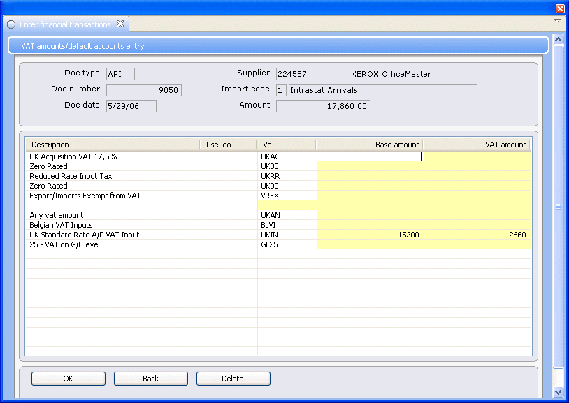 Set up a default VAT catalogue | Iptor.com Help Centre